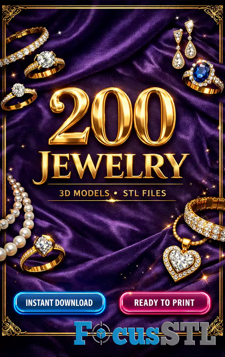 200 Jewelry STL Files 3D Print Files 3D Modles Bundle