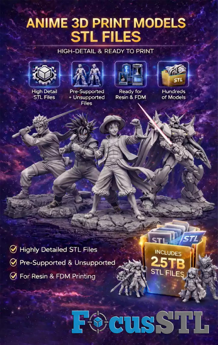 2 TB Anime 3D Print Models STL Files Bundle Mega Pack STL